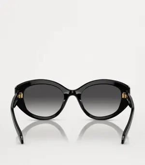 SWAROVSKI Oval Embellished Sunglasses - Black