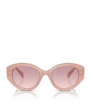 SWAROVSKI Swarovski Oval Embellished Sunglasses Pink