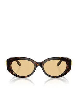SWAROVSKI Acetate Oval Sunglasses - Brown