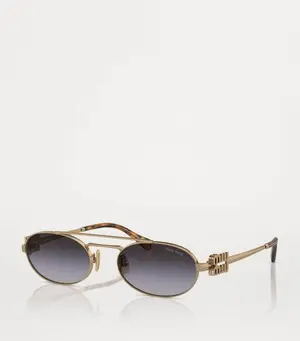 Miu Miu Injected Oval Sunglasses - Gold