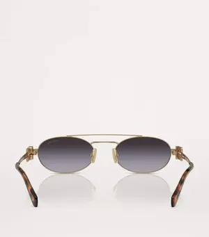 Miu Miu Injected Oval Sunglasses - Gold