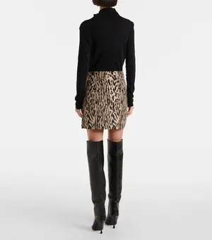 Rixo Mariah Leopard-print Miniskirt