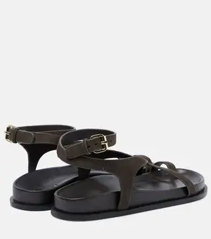 A.emery Jalen Slim Suede Sandals - Brown