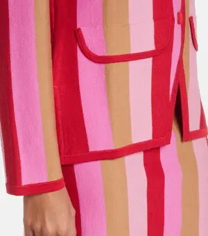 Rixo Mirja Striped Wool-blend Cardigan - Pink