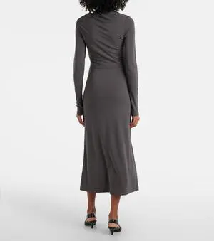 TOTEME Draped Jersey Midi Dress