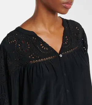 Velvet By Graham & Spencer Libby Open-knit Blouse - Black
