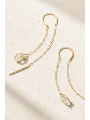 MELISSA JOY MANNING 14-karat Recycled Herkimer Diamond Dangle Earrings