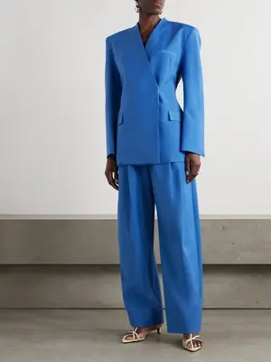 ESSE STUDIOS Pleated Wide-leg Wool Trousers