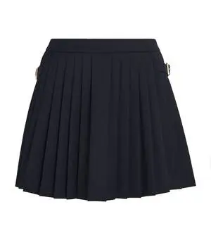 Sandro Pleated Mini Skirt With Buckle Detail