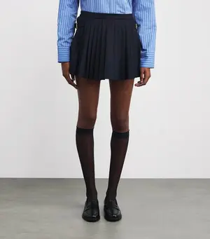 Sandro Pleated Mini Skirt With Buckle Detail