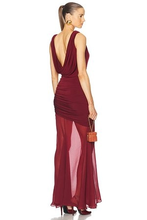 L'academie L'Academie The Enoa Midi Dress Maroon