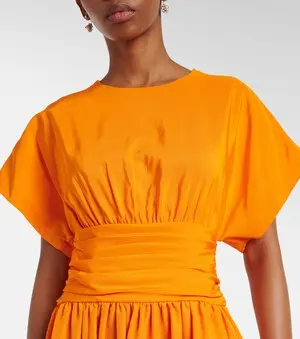 Carolina Herrera Gathered Cotton-blend Cocktail Dress