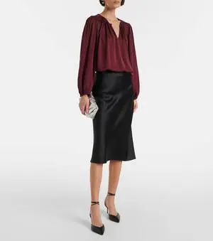 Velvet By Graham & Spencer Riona Satin Blouse - Brown