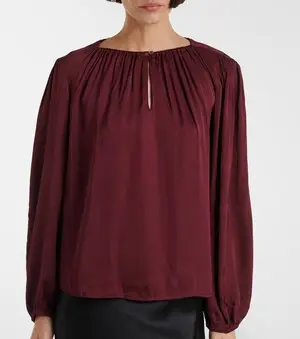Velvet By Graham & Spencer Riona Satin Blouse - Brown