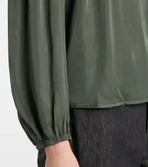 Velvet By Graham & Spencer Riona Satin Blouse - Grey