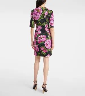 Dolce & Gabbana Floral Cotton Jacquard Mini Dress