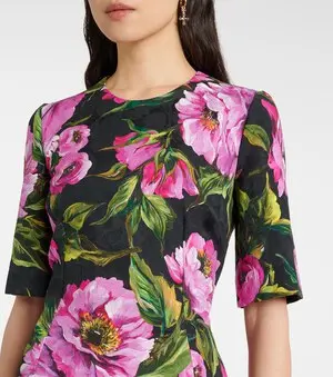 Dolce & Gabbana Floral Cotton Jacquard Mini Dress