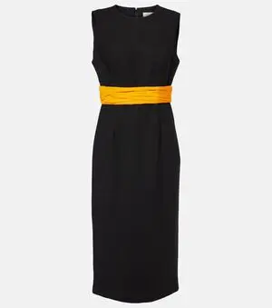 Carolina Herrera Wool Cocktail Dress With Contrasting Sash