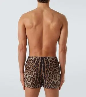 Dolce & Gabbana Leopard-print Swim Trunks