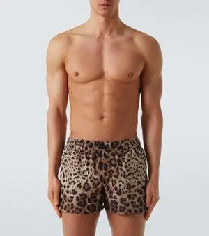 Dolce & Gabbana Leopard-print Swim Trunks