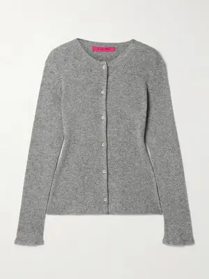 THE ELDER STATESMAN Delicash Ribbed Cashmere And Silk-blend Cardigan - Gray