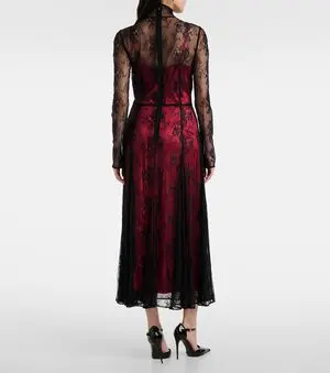 Dolce & Gabbana Floral Lace Midi Dress