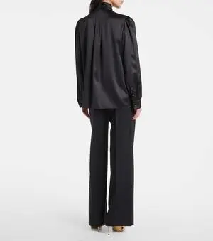 Dolce & Gabbana Tie-neck Silk-blend Satin Blouse