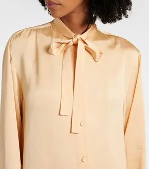 JIL SANDER Bow Detail Satin Blouse