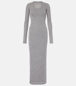 JIL SANDER Virgin Wool Midi Dress - Grey