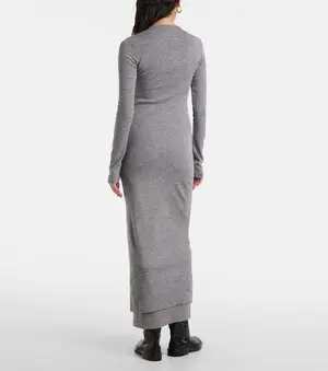 JIL SANDER Virgin Wool Midi Dress - Grey