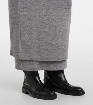 JIL SANDER Virgin Wool Midi Dress - Grey