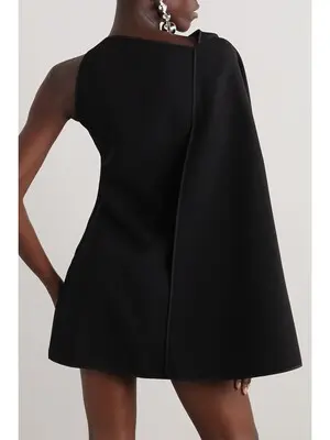 Maticevski Prefix Cape-effect One-shoulder Crepe Mini Dress