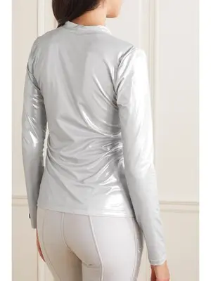 JETSET Glazy Metallic Stretch-jersey Ski Top