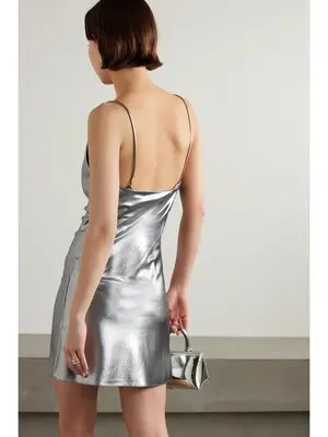 ROTATE BY BIRGER CHRISTENSEN Metallic Stretch-satin Mini Dress