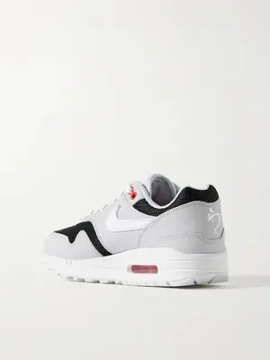 Nike Max 1 Suede, Textured-leather And Canvas Sneakers - White