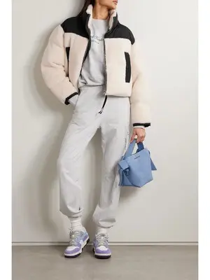 SHOREDITCH SKI CLUB Maya Cropped Shearling And Quilted Jacket