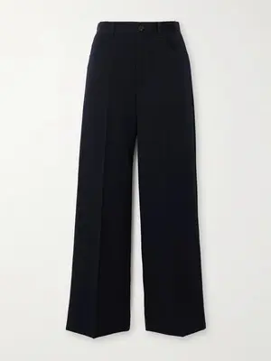 JIL SANDER Wool-gabardine Straight-leg Trousers - Blue