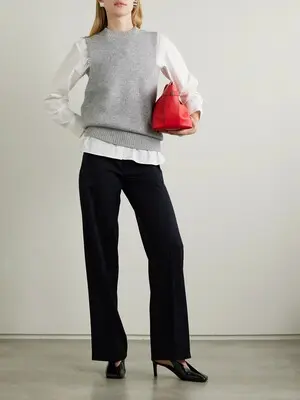 JIL SANDER Wool-gabardine Straight-leg Trousers