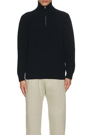 GHIAIA Virgin Wool Barracuda Quarter Zip