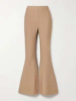 Gabriela Hearst Ayala Embellished Knitted Wool And Cashmere-blend Flared Pants