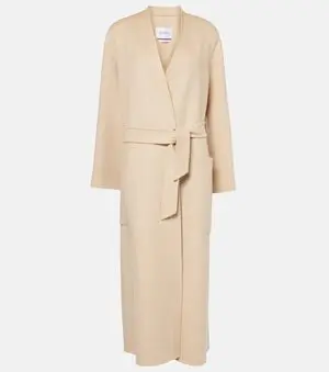 Max Mara Vezzoso Camel Hair Wrap Coat - Beige