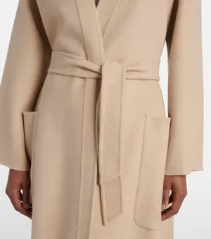 Max Mara Vezzoso Camel Hair Wrap Coat - Beige