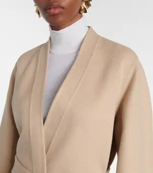 Max Mara Vezzoso Camel Hair Wrap Coat - Beige