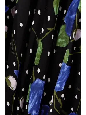 ROTATE BY BIRGER CHRISTENSEN Noon" Floral Polka Dot Satin Midi Dress - Multi