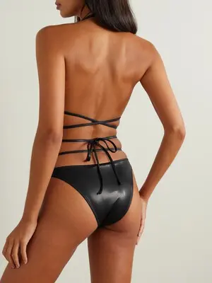 Versace Brinata Embellished Stretch-lamé Triangle Bikini Top