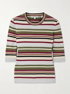 Veronica Beard Kavya Striped Ribbed-knit Sweater