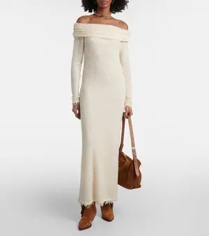 Isabel Marant Étoile Ormany Jersey Boucle Maxi Dress - Beige