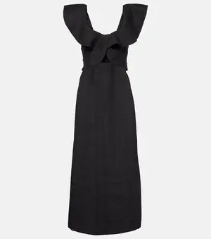 Johanna Ortiz Ruffled Midi Dress - Black