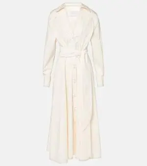 Johanna Ortiz Vela De Cruz Cotton-blend Poplin Wrap Dress - Beige