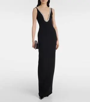 David Koma Embellished Cady Gown
